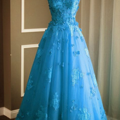 Ice Blue Prom Dress,sweetheart Prom Dress,tulle Evening Gowns,long ...