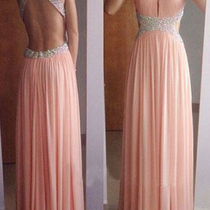 Backless Prom Dress,fashion Prom Dresses,beading Prom Dress,chiffon ...