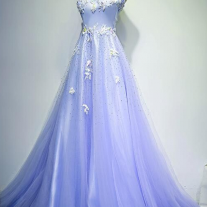 Gorgeous Light Blue Elegant Princess Prom Dress, Tulle Junior Prom ...