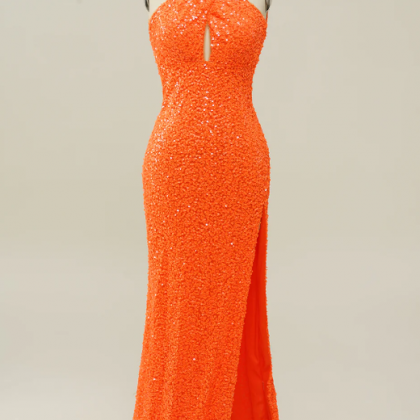 Elegant Cross Neck Sequins Formal Prom Dress, Beautiful Prom Dress ...