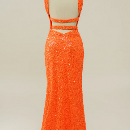 Elegant Cross Neck Sequins Formal Prom Dress, Beautiful Prom Dress ...