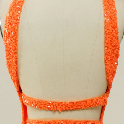 Elegant Cross Neck Sequins Formal Prom Dress, Beautiful Prom Dress ...