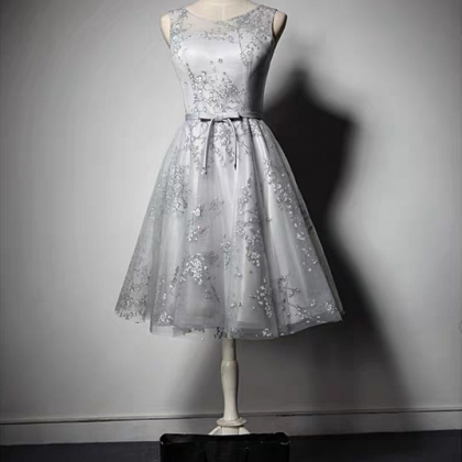 Fashion Gray Prom Dresses Graduation Formal Robe Girl Birthday Backless ...