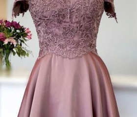 Sassy Wedding Princess Short Prom Dress Off The Shoulder, Brown ...