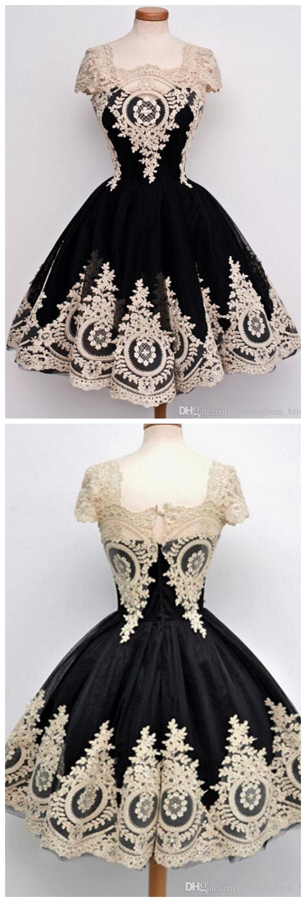 High School Graduation Dresses Corto Vintage Black Short Homecoming ...