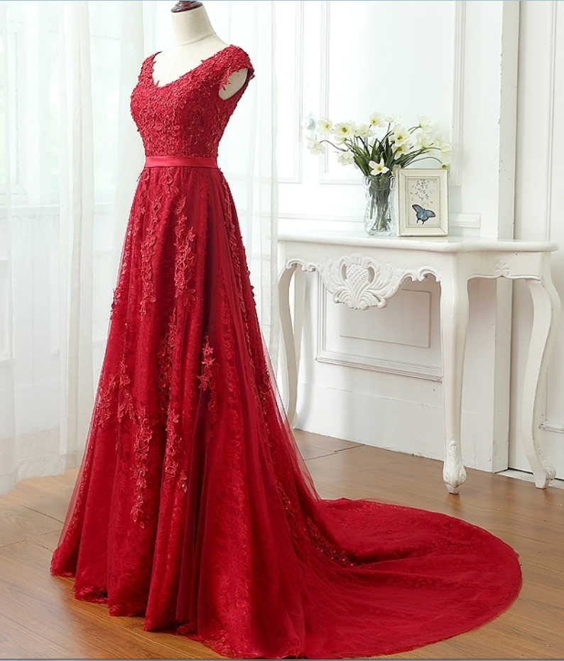 Lace Evening Dresses , A Line Prom Formal Evening Gown Dress on Luulla