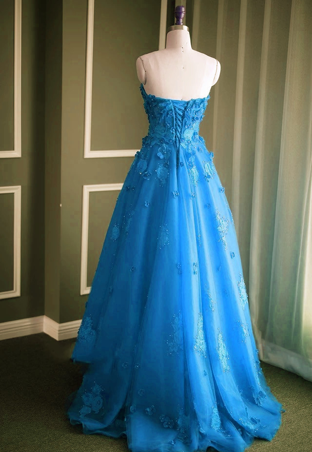 Ice Blue Prom Dresssweetheart Prom Dresstulle Evening Gownslong Bridesmaid Dresses On Luulla