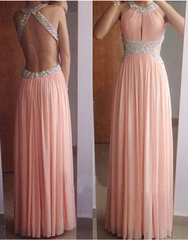 Backless Prom Dress,fashion Prom Dresses,beading Prom Dress,chiffon ...