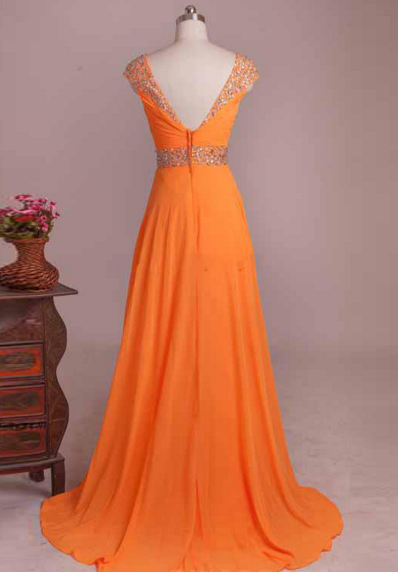 Prom Dresses, Cap Sleeves Evening Dresses , Bridesmaid Dresses, Long ...