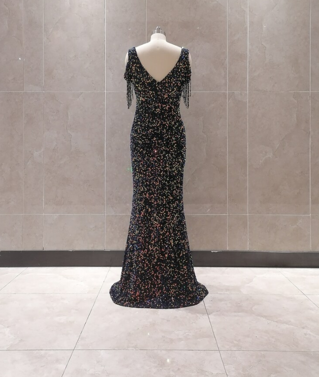 Mermaid Evening Dress Gown Prom Dress Long Formal Party Dress Boat Open ...