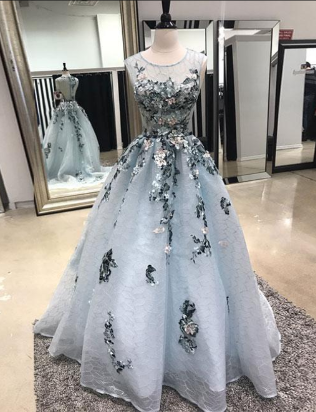 Gray Lace Long Prom Dress, Gray Evening Dress on Luulla