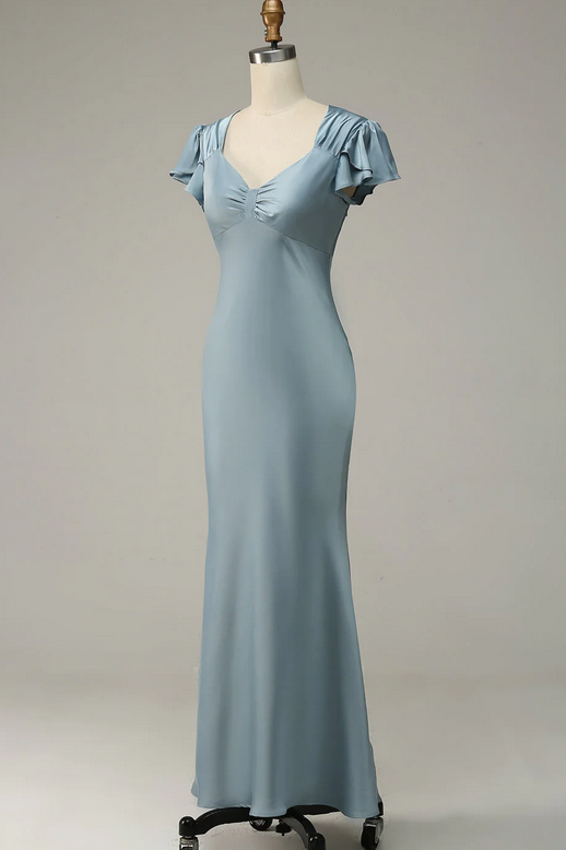 Elegant Simple Satin Formal Prom Dress, Beautiful Long Prom Dress ...