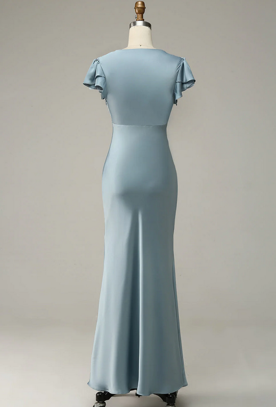 Elegant Simple Satin Formal Prom Dress, Beautiful Long Prom Dress ...