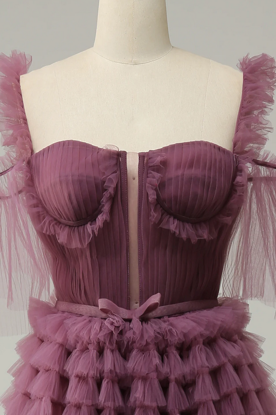 Elegant A Line Tulle Formal Prom Dress, Beautiful Prom Dress, Banquet ...