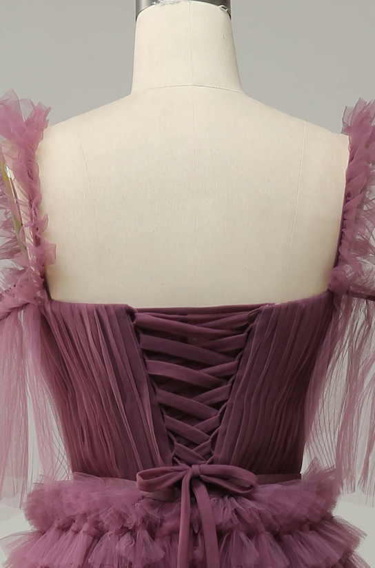 Elegant A Line Tulle Formal Prom Dress, Beautiful Prom Dress, Banquet ...
