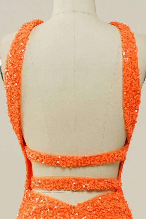 Elegant Cross Neck Sequins Formal Prom Dress, Beautiful Prom Dress ...