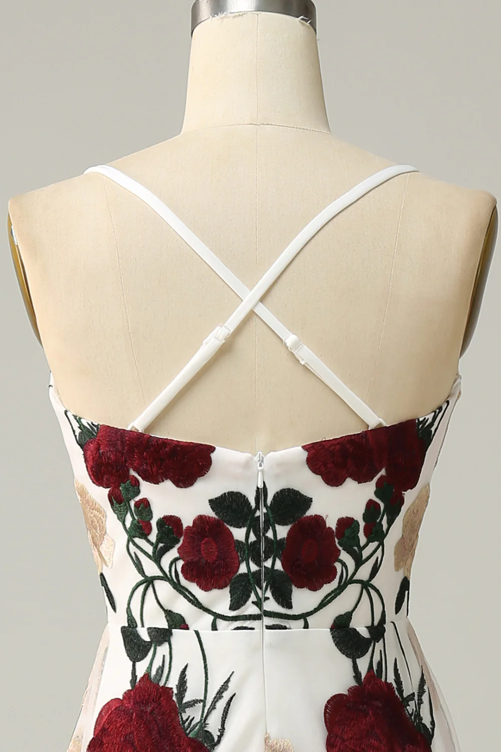 Mermaid Spaghetti Straps Flower Printed Long Prom Dress on Luulla