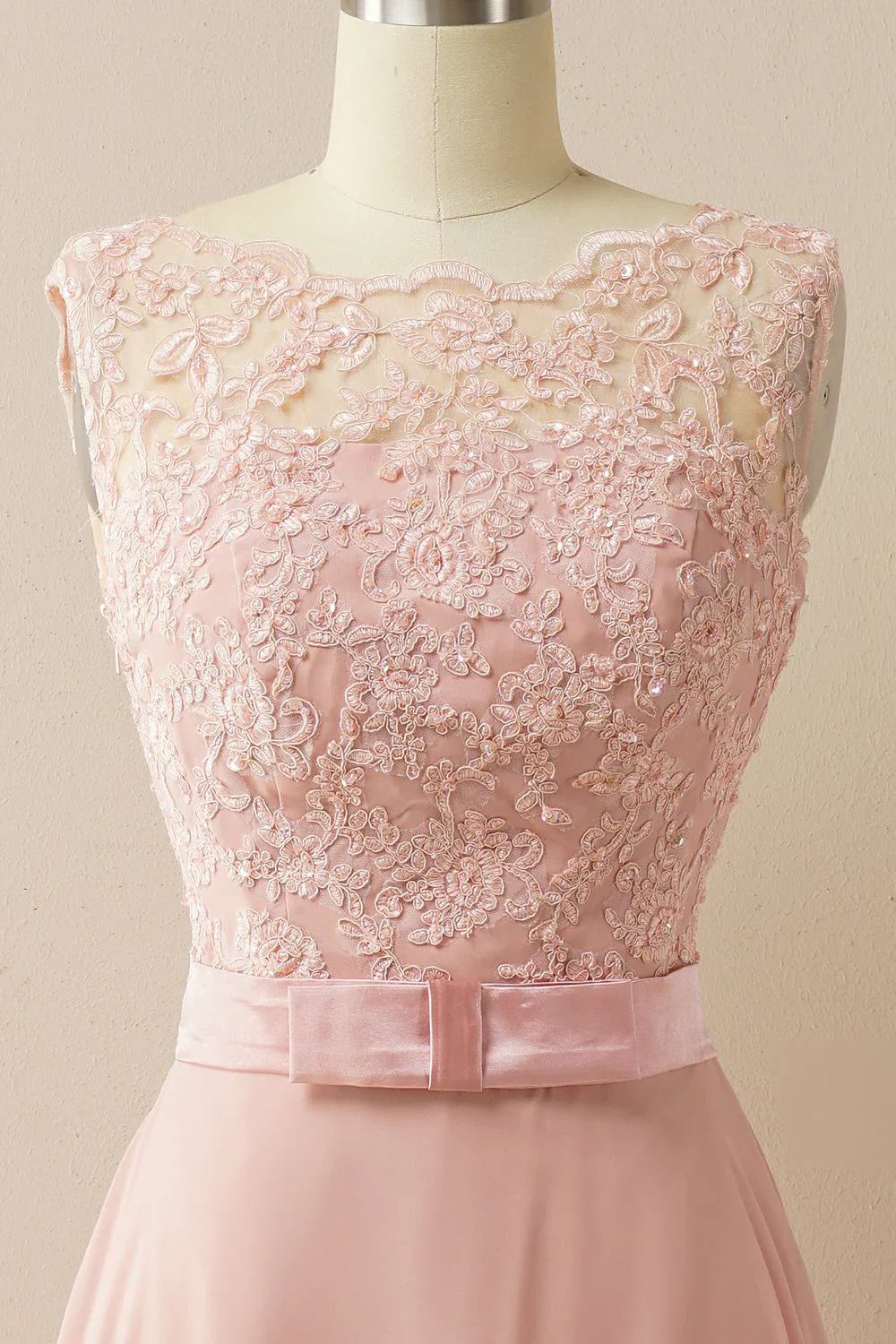 A-line Empire Elegant Prom Formal Evening Dress Illusion Neck ...