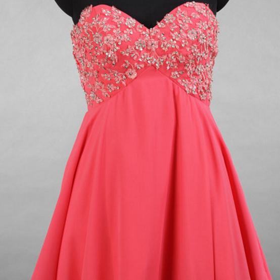 Beaded Short Chiffon Homecoming Dresses Mini Party Dresses On Luulla