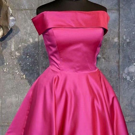 Short Prom Dress, Strapless Satin Homecoming Dresses, Simple Women ...