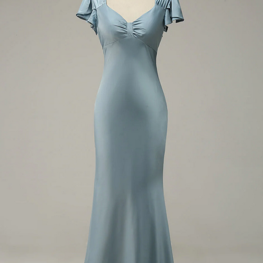 Elegant Simple Satin Formal Prom Dress, Beautiful Long Prom Dress ...
