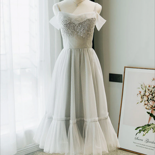 Elegant A Line Tulle Formal Prom Dress, Beautiful Long Prom Dress ...