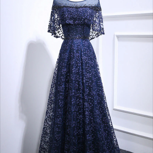 Elegant A Line Tulle Formal Prom Dress, Beautiful Long Prom Dress ...