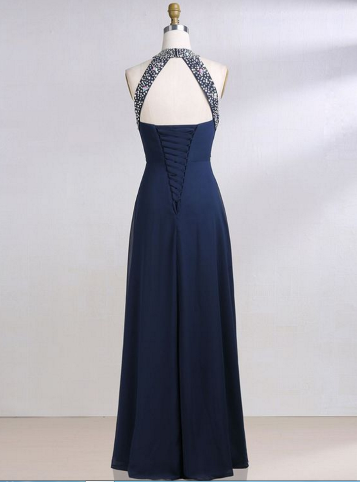 Open Back Prom Dresses, Navy Blue Prom Dresses, Keyhole Prom Dresses ...