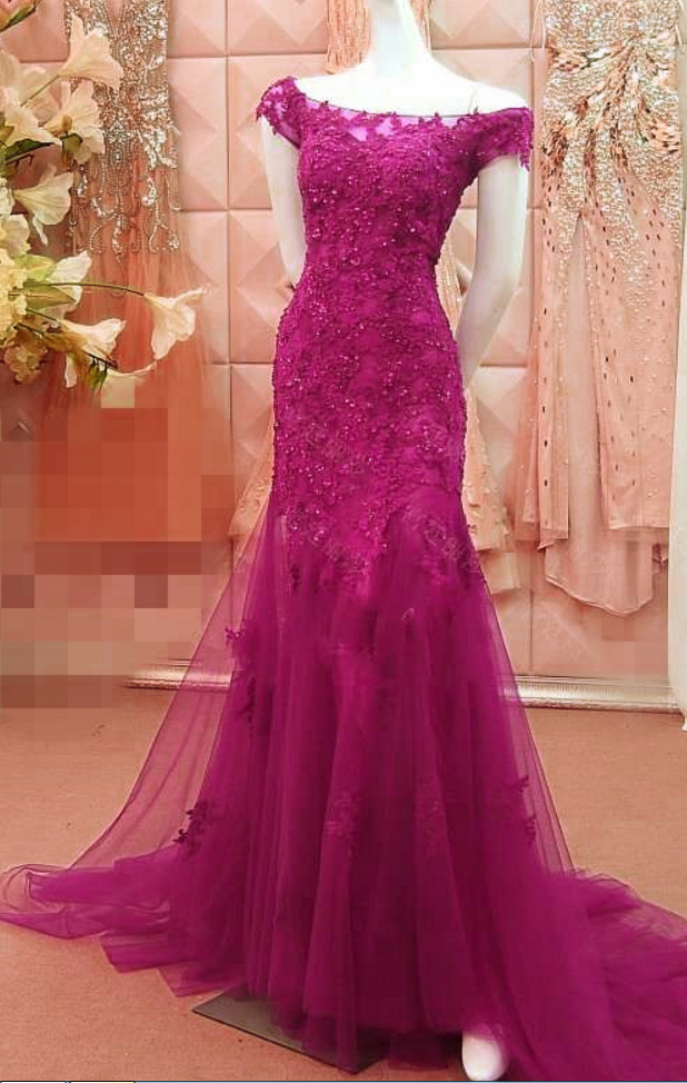 Women's Off The Shoulder Lace Mermaid Prom Dresses Evening Gowns, on Luulla