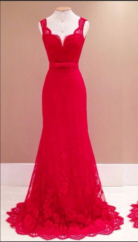 Appliques Mermaid Tulle Lace Prom Dresses on Luulla
