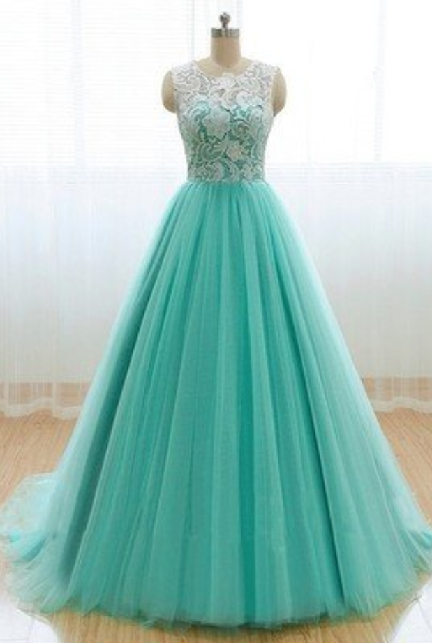 Mint Prom Dress,a-line Prom Dress,tulle Prom Dress,a-line Prom Dress ...