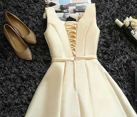 Short Light Champagne Homecoming Dress, Graduation Dress Prom Dress on ...
