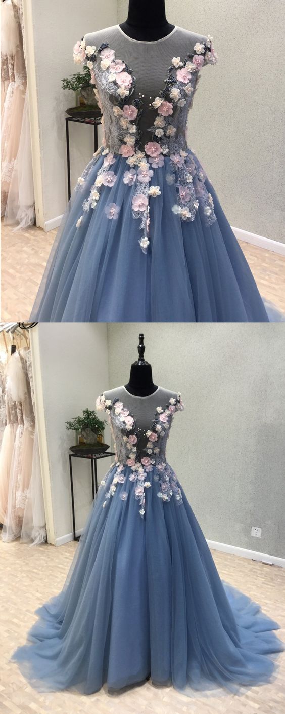 Prom Dresses Long Senior Prom Dress With Cap Sleeves on Luulla