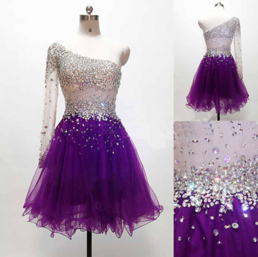 Beauty Graduation Dress,one-shouder Prom Dress,organza Homecoming Dress ...