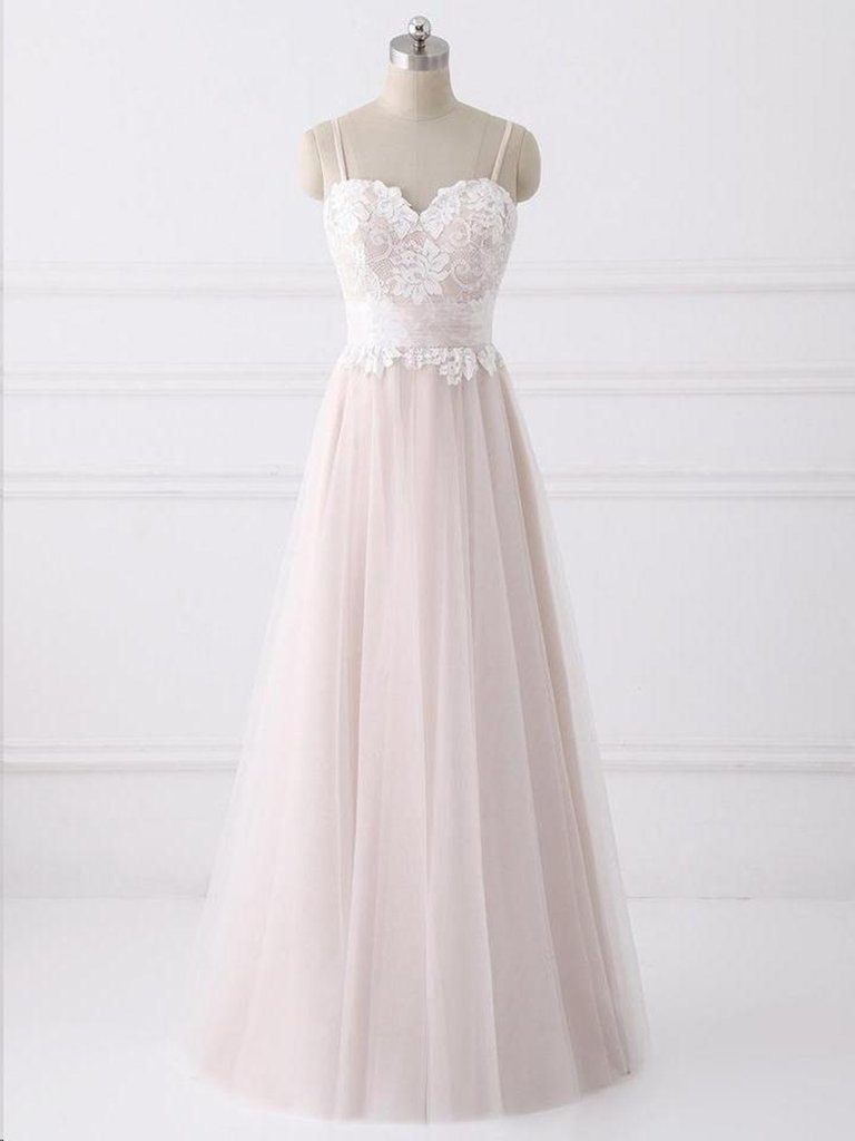 Elegant A Line Sweetheart Neck Backless Lace Formal Prom Dress ...