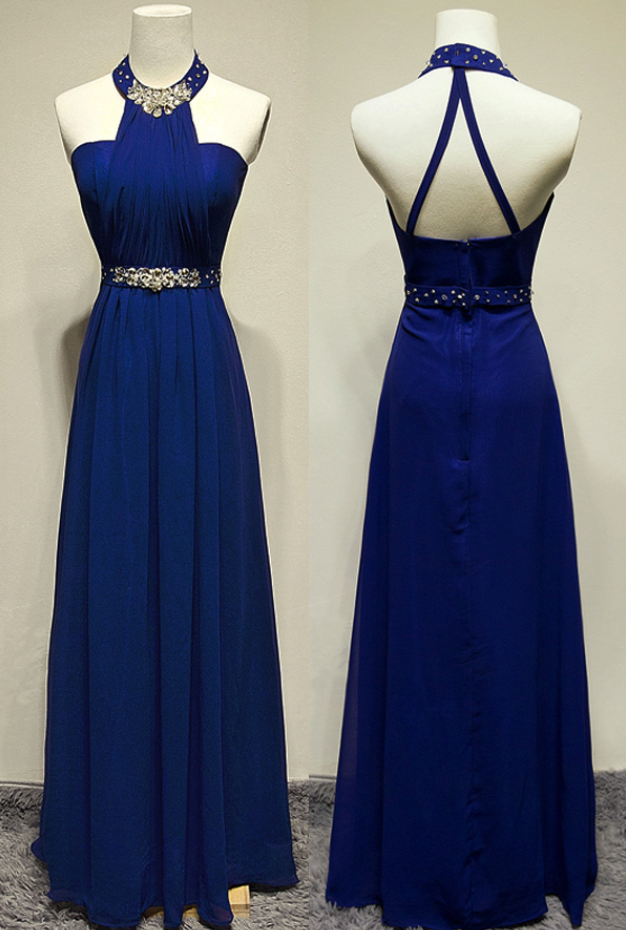 Prom Dresses,high Quality Prom Dresses Beaded A-line Backless Chiffon ...