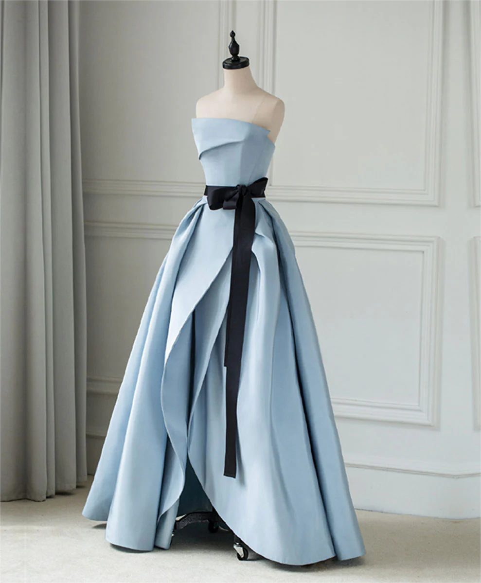 Prom Dress,simple Blue Satin Long Prom Dress, Blue Long Evening Dress ...