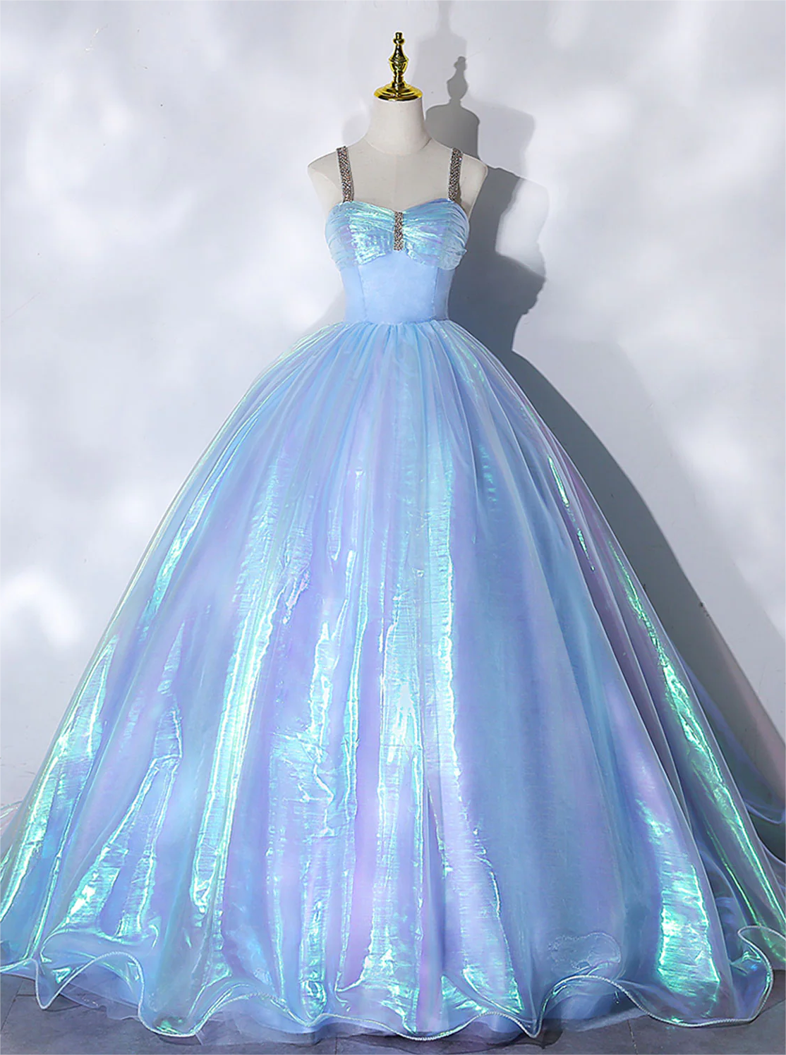 Prom Dress,ball Gown Sweetheart Neck Blue Tulle Long Prom Dress, Blue ...